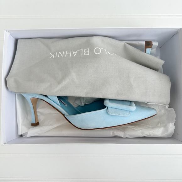 Manolo Blahnik | Shoes | Manolo Blahnik Maysli Slingback Buckle Suede ...